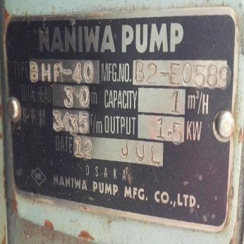 Cina NANIWA BHR-40 Marine Hydraulic Pump, 440V Marine Circulation Pump Iron Material in vendita