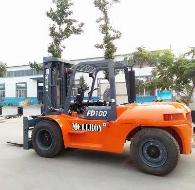 Cina FD100 Counterweight  IC Diesel Powered Forklift 10000kg 10 Ton Loading Weight in vendita