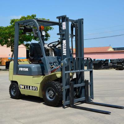 China 6° Mast Tilt Diesel Powered Forklift FD15 1220mm Fork Size for sale