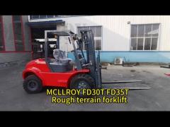 Easy Maintenance Diesel All-Terrain Forklift Truck Overhead Guard Height 2210 Mm