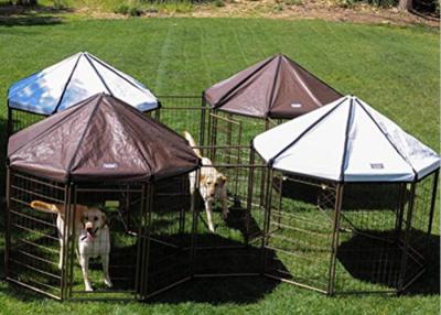 China Casa al aire libre de la perrera del perro del metal de la capa del polvo con la cubierta impermeable en venta