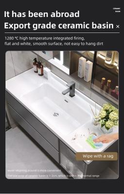 Cina Rock Plate Space Aluminum Floor Bathroom Cabinet Gray Anti Insect in vendita