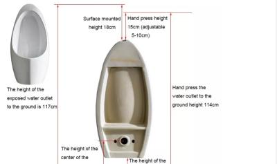 Cina Articoli sanitari di Hung Urinal Bowl Ceramic Bathroom della parete della trappola di S P in vendita