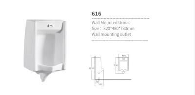 Cina Articoli sanitari di Hung Urinal Bowl Ceramic Bathroom della parete della trappola di S P in vendita