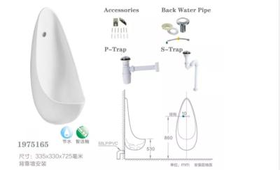 Cina La cima sarchia la gravità della sciacquone dell'orinale degli uomini che arrossisce la parete Hung Urinal Installation in vendita