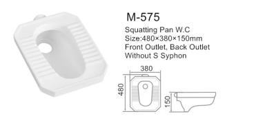 China 300/400mm Hurkend Pan Toilet Water Closet Squatting Pan Cleaning Glaze Te koop
