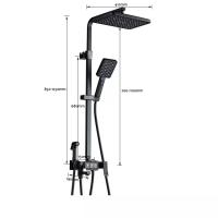 China Wall Mounted Black Matte Shower Head Set 8