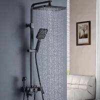 China Wall Mounted Black Matte Shower Head Set 8