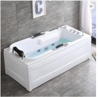 China Rectangular 2 Person Soaking Tub Freestanding White Solid Surface Acrylic for sale