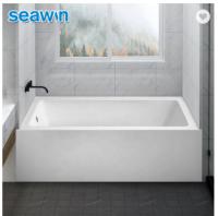 China Rectangular 2 Person Soaking Tub Freestanding White Solid Surface Acrylic for sale
