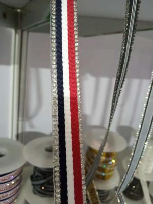 China Factory New Weave Strip Decoration Iron on Banding Hot Fix Crystal Rhinestone Trim Wist Watch Belt Clothing Accessories for sale