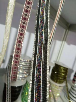 China Hot Fix Banding Trim for Bag Shoes Hot-fix Rhinestone Trimming Fringe Garment Decoration Weave Strips Fashion Ornament for sale