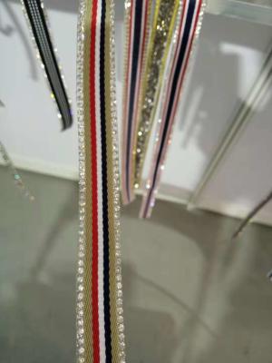 China Hot Fix Weave Crystal Trimmings Resin Strip Glass Stones Rhinestone with Weave Banding Fashion Decoration Garment Trim for sale