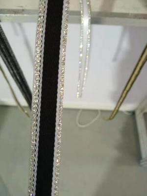 China Hot Fix Weave Crystal Trimmings Resin Strip Glass Stones Rhinestone with Weave Banding Fashion Decoration Garment Trim for sale