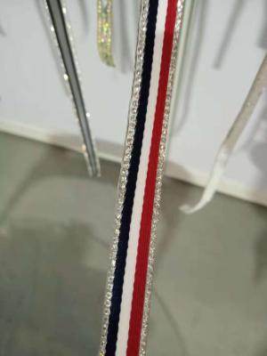 China Hot Fix Weave Crystal Trimmings Resin Strip Glass Stones Rhinestone with Weave Banding Fashion Decoration Garment Trim for sale