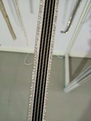 China Hot Fix Weave Crystal Trimmings Resin Strip Glass Stones Rhinestone with Weave Banding Fashion Decoration Garment Trim for sale