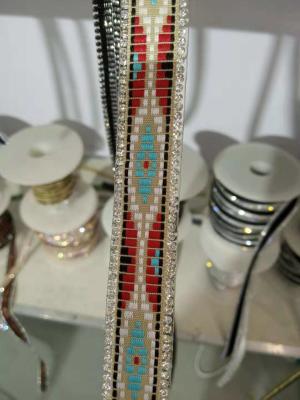 China Hot Fix Weave Crystal Trimmings Resin Strip Glass Stones Rhinestone with Weave Banding Fashion Decoration Garment Trim for sale