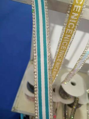 China Hot Fix Strips be Studded with Rhinestones Strass Glittering Banding Weave Iron-on Belt for sale