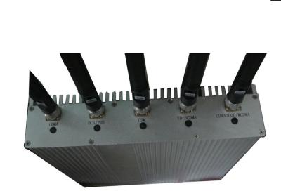China Remote Control Cell Phone Signal Jammer / Power Adjustable Cell Signal Blocker Metal Shell for sale