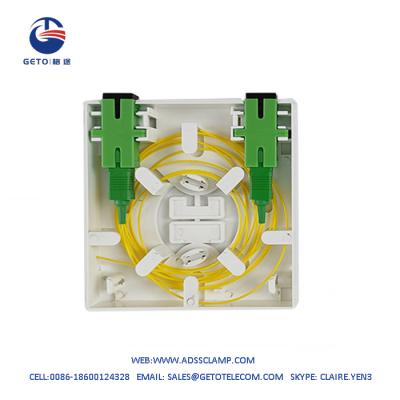 China ABS Plastic 86 Type Wall Mount Fiber Terminal Box, Impact Resistant FTTH Fiber Optic Faceplate Box for sale