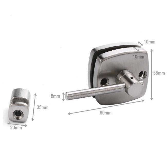 AOGAO Toilet Partition Hardware - Angle View