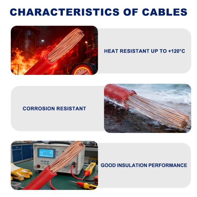 Close-up view of BVR cable construction and insulation