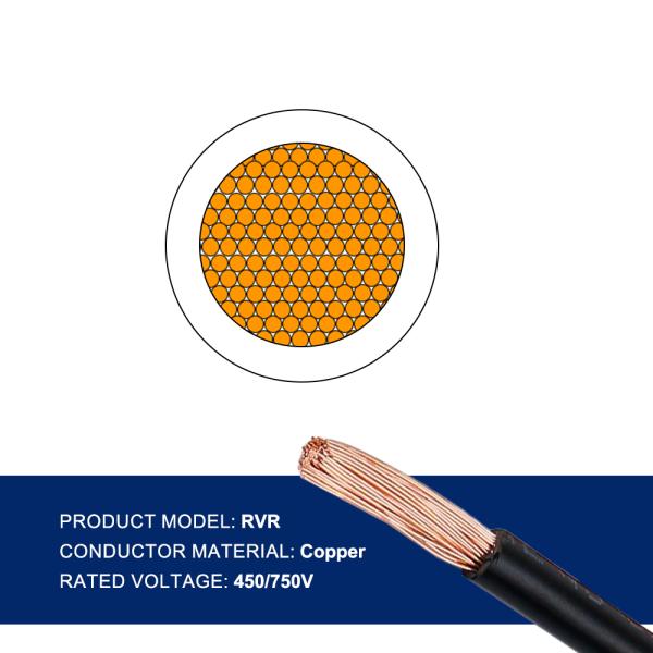 Quality 300/500V BVR Cable 2.5mm 4mm Flexible Copper Wire Copper Conductor for sale