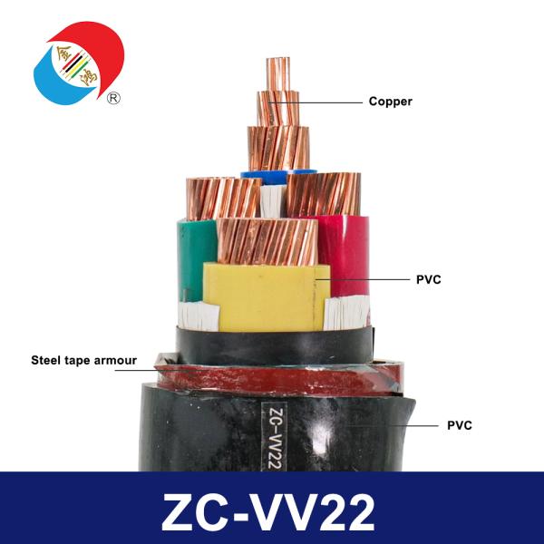 Quality ZC-VV22 Flame Retardant Power Cable Armoured Electrical Cable PVC STA for sale