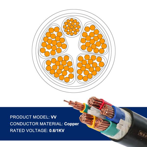 Quality VV Medium Voltage PVC Power Cable 6/6kV Reliable Fixed Electrical Distribution for sale