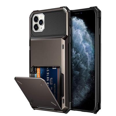 China For iphone 11 / 11 pro max wallet card holder case eco friendly insert credit card slot phone case for sale