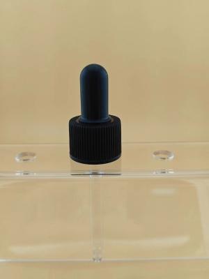 China 18 20 PP Black Rubber Glass Tube Bamboo Cover Dropper For Essential Oil Bottle for sale