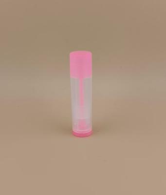 China Small Smooth Clear Lip Balm Packaging With Pink Lid For Lipsticks for sale