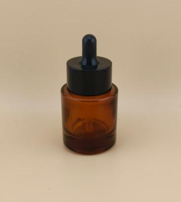 China Delicate Design Brown Small Glass Dropper Bottle for Face Essence for sale