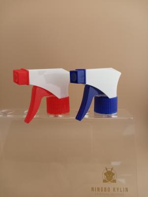 Cina Spruzzatore di trigger cosmetico 28mm 28/400 28/410 a nervatura blu bianco pompa a mano portatile di plastica pulizia pesante in vendita