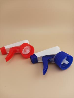 Cina Spruzzatore di trigger cosmetico 28mm 28/400 28/410 a nervatura blu bianco pompa a mano portatile di plastica pulizia pesante in vendita