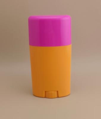 China Orange Big Smooth Lip Balm Packaging with Pink Lid 0802 for Lipsticks for sale