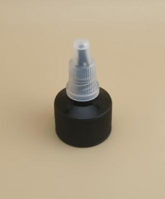 China Tampa de geleia canelada de plástico preto para frascos de tinta à venda