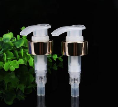 China Cosmetic Packaging Aluminium Plastic Gold Sprayer Pump Lotion Pump for sale