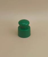 China Green Plastic Smooth Cap with Button for Cosmetic Bottles for sale