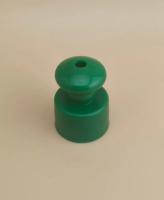 China Green Plastic Smooth Cap with Button for Cosmetic Bottles for sale