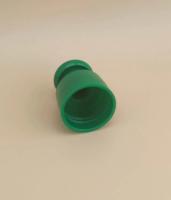 China Green Plastic Smooth Cap with Button for Cosmetic Bottles for sale