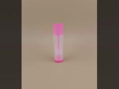 Small Smooth Clear Lip Balm Packaging with Pink Lid for Lipsticks