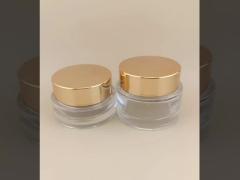 Clear Glass Cream Jar with Golden Screw Lid for Female Lotion