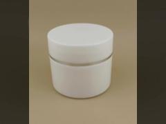 White Plastic Cream Jar with Silvery Edge For Female Lotion
