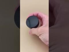 Vasetto in vetro trasparente opaco per crema con coperchio a vite nero per cosmetici da donna