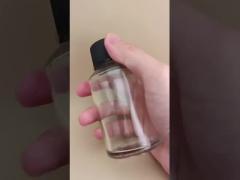Delicate Design Clear Smooth Round Glass Bottle with Special Lid for Medicament