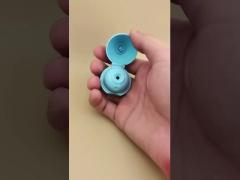 Sky Blue Plastic Smooth Spherical Lid for Cosmetic Bottles