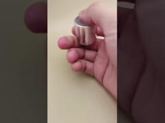 Silvery Aluminium-Plastic Round Smooth Cap with Clear Button for Skincare Bottles