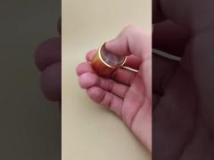 Yellow Aluminium-Plastic Round Smooth Cap with Clear Button for Skincare Bottles
