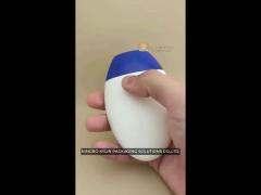 white smooth plastic bottle with blue lid for shampoo